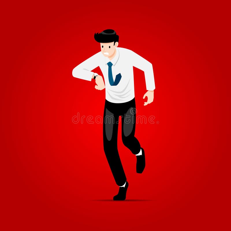 Businessman Running Very Fast in Rush Hour. Stock Vector - Illustration ...