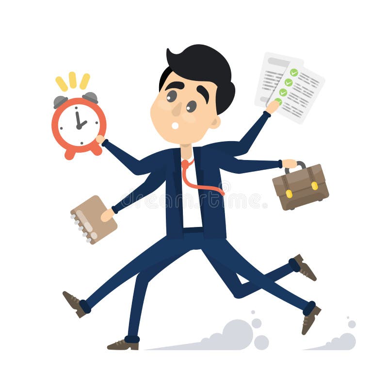 Businessman in a rush. stock vector. Illustration of deadline - 111953608