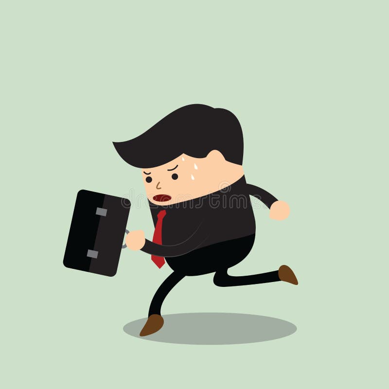 Cartoon Businessman In Rush Hours Stock Vector - Illustration of ...