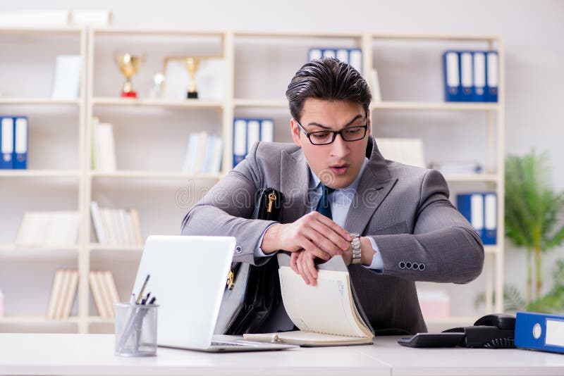 The Businessman Rushing in the Office Stock Image - Image of manager ...