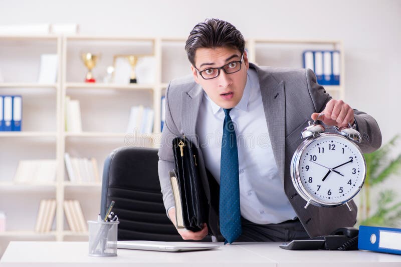 The Businessman Rushing in the Office Stock Photo - Image of away ...