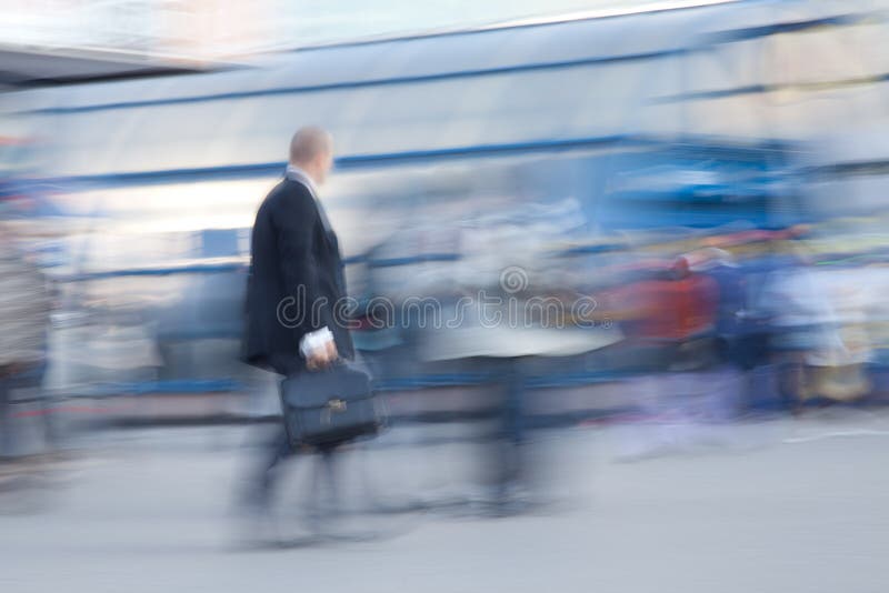 Businessman Rushing To Office Stock Image - Image of crowd, motion ...