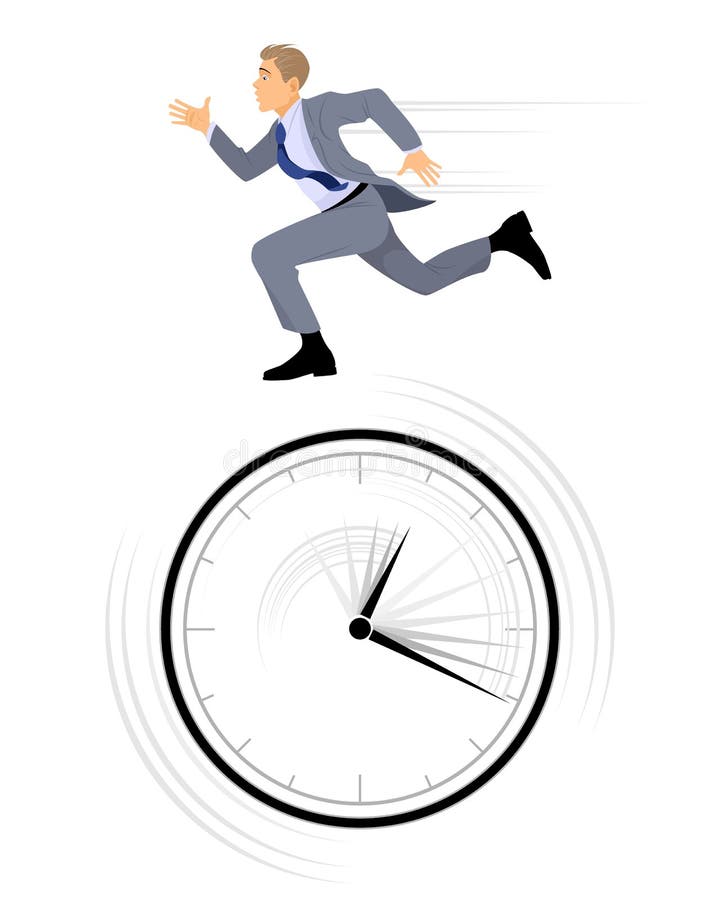 Businessman Rushing on White Stock Vector - Illustration of business ...