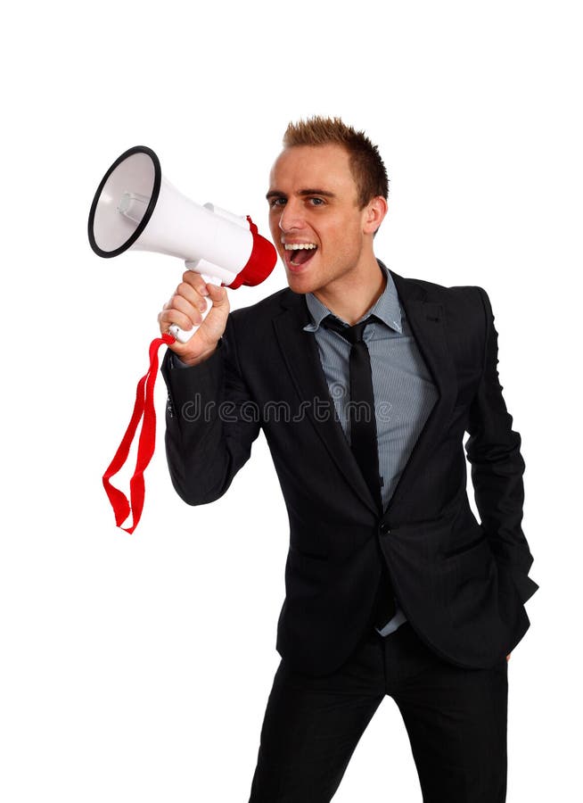 Businessman s annoucement stock image. Image of businessperson - 12737349