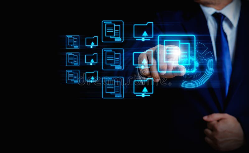 Businessman`s Document Management System DMS Online Document ...