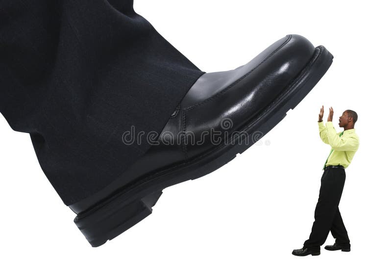 Businessman S Foot Stepping Stomping Out the Competition Stock Photo ...