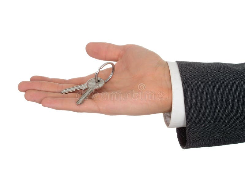 Businessman S Hand Holding Keys Stock Photo - Image of concept ...