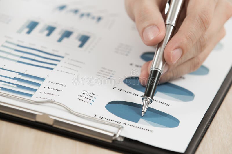 Businessman S Hand Showing Financial Report Stock Image - Image of ...