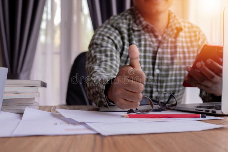 Businessman`s Hand Showing Thumb Up - Like Sign Stock Photo - Image of ...