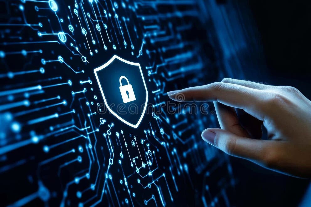 A Businessman S Hand is Shown Using a Creative Hologram with an ...