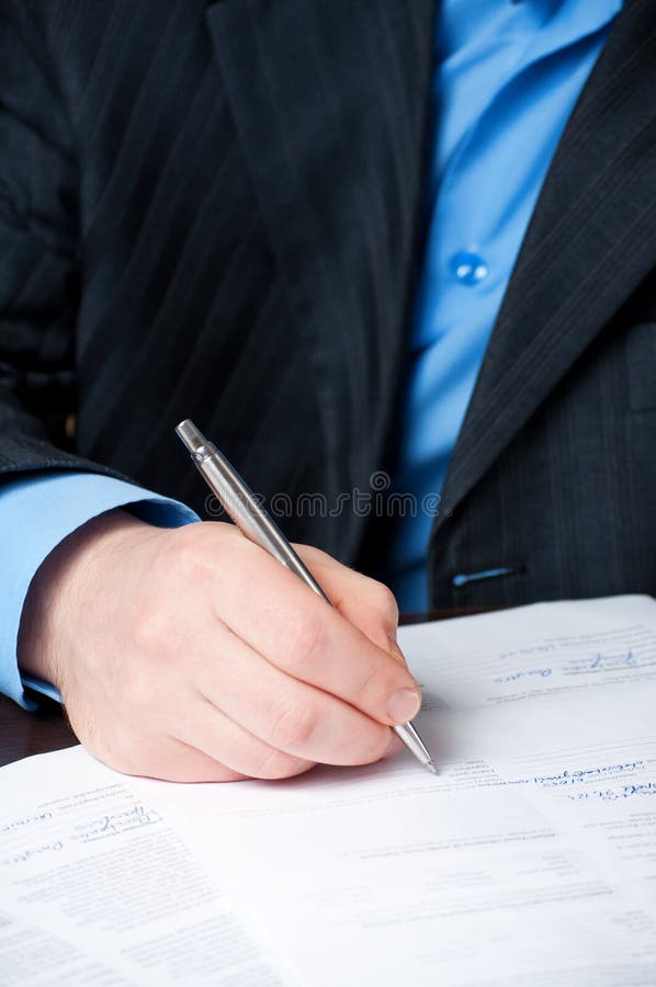 Business Man Signing Contract Stock Image - Image of agreement ...