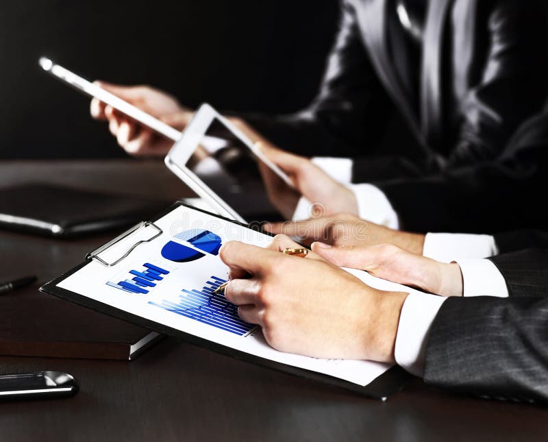 Businessman S Hand Writing in the Document Stock Image - Image of ...