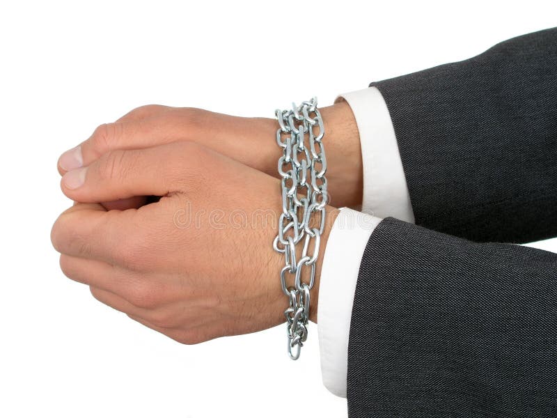 Businessman S Hands in Chains Stock Image - Image of captive ...