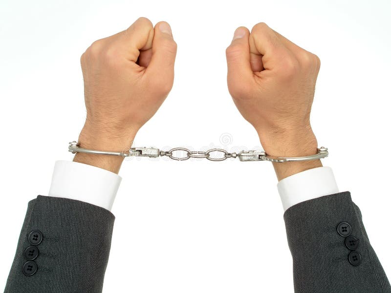 Businessman in handcuffs stock photo. Image of male, handcuff - 21524696