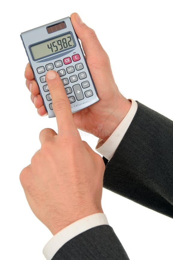 Businessman S Hands Holding a Calculator Stock Image - Image of hands ...