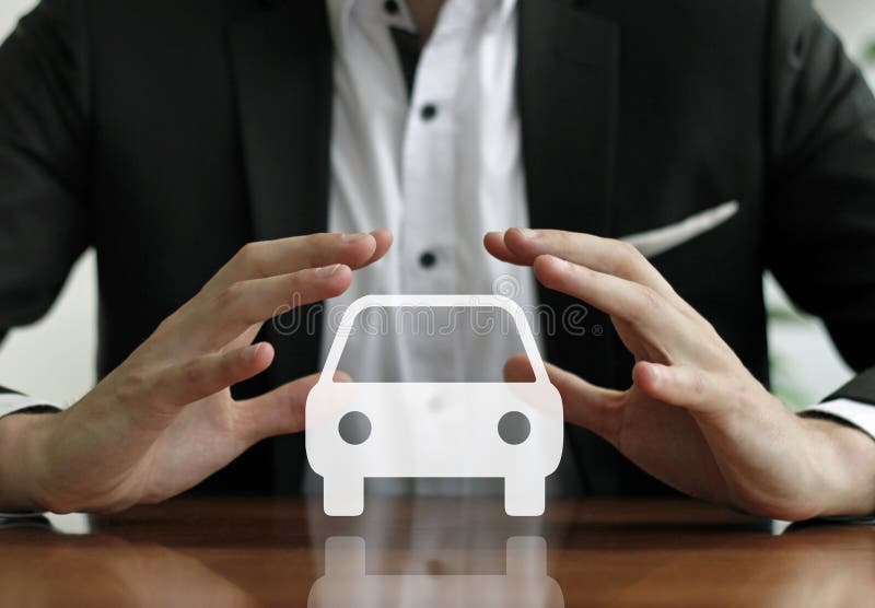Businessman`s Hands Over a Car Icon Stock Photo - Image of white, suit ...