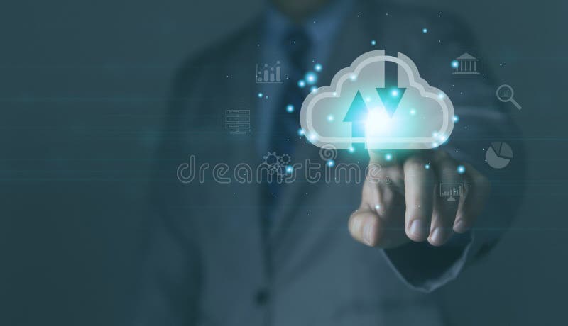 Businessman S Hands Showing a Diagram of Cloud Computing Information ...