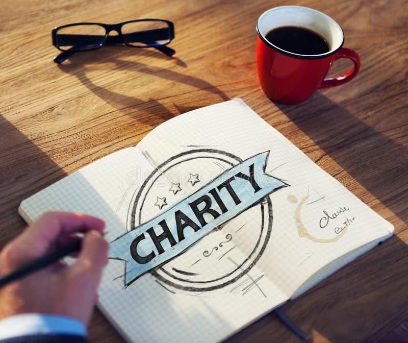 Businessman S Table with Charity Concept Stock Photo - Image of ...