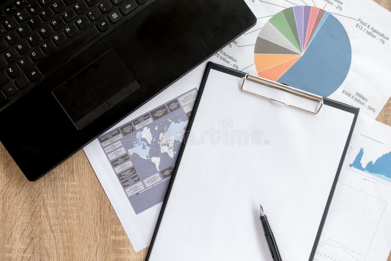 Businessman`s Tidy Desktop and Work Tools with Paperwork, Computer ...