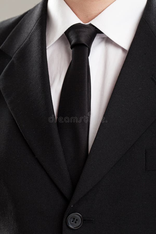 Black Business Suit with a Tie Stock Photo - Image of formal, form ...