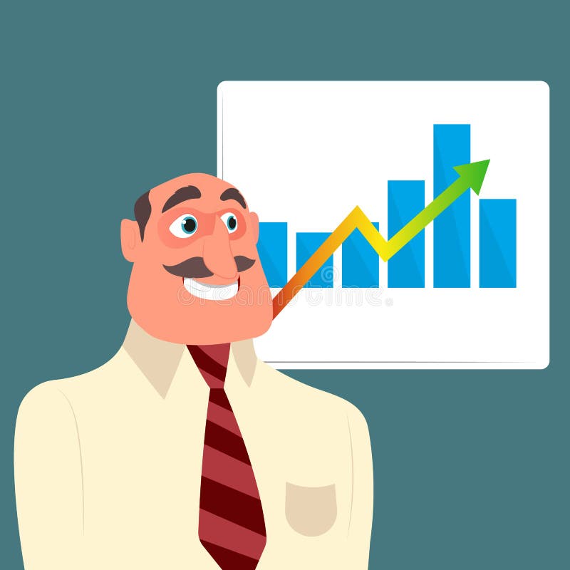 Businessman with Sales Growth Chart Stock Vector - Illustration of ...
