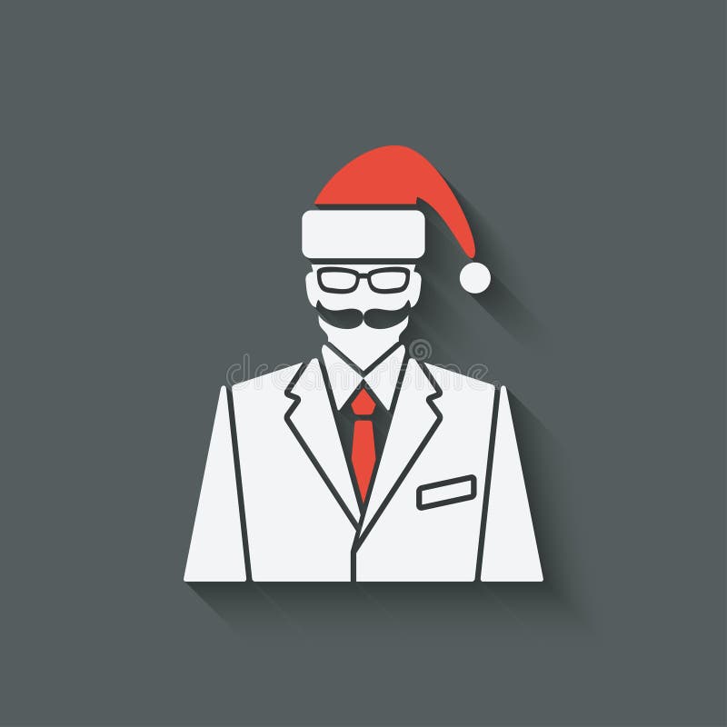 Businessman in Santa Clause Hat Stock Vector - Illustration of work ...