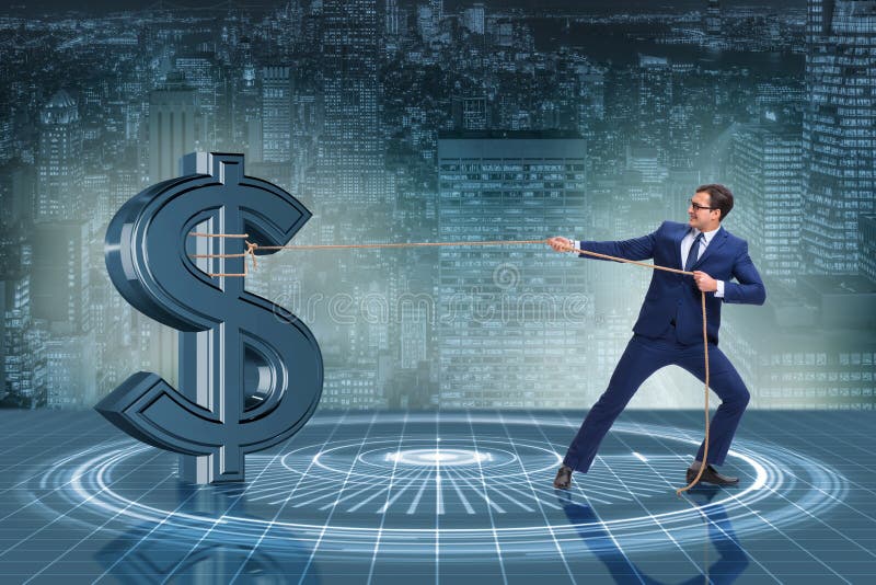 The Businessman Saving American Dollar Concept Stock Photo - Image of ...