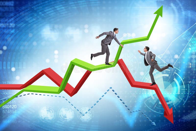 Businessman Saving Competitor during the Crisis Stock Image - Image of ...