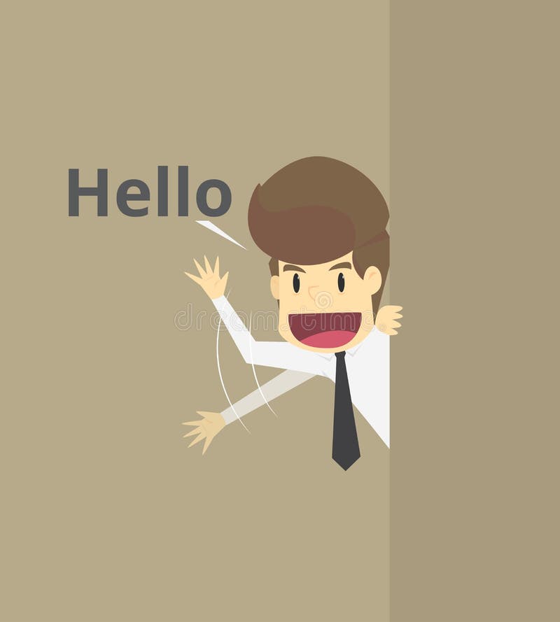 Businessman say hi.VECTOR stock vector. Illustration of investment ...