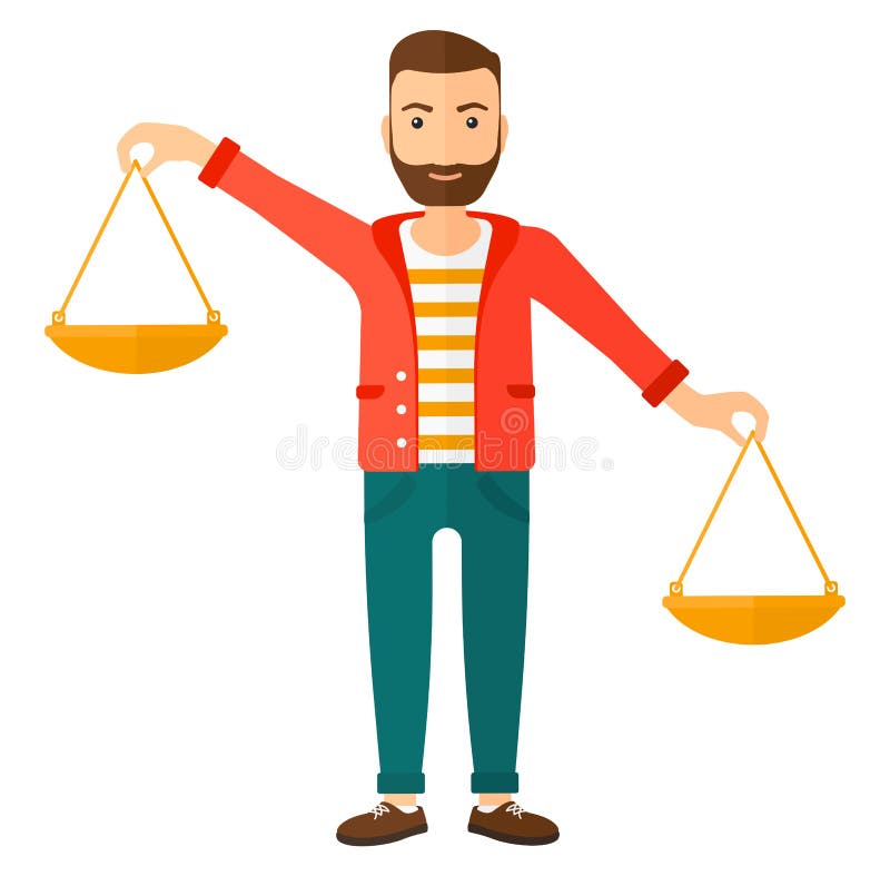 Businessman with scales stock vector. Illustration of choice - 65214596