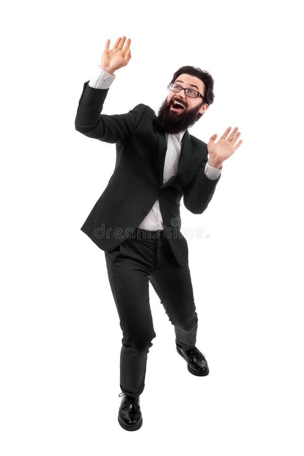 Scared businessman stock photo. Image of expression - 148557902