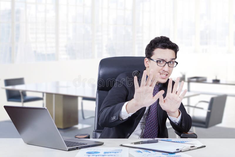 Businessman with Scared Expression in the Office Stock Photo - Image of ...