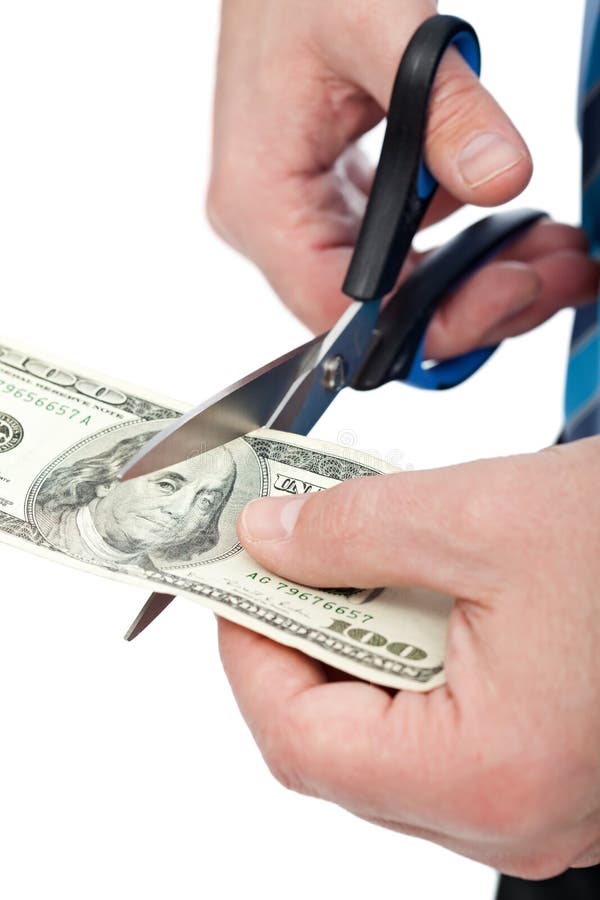 Businessman with scissors stock photo. Image of cost - 29053914