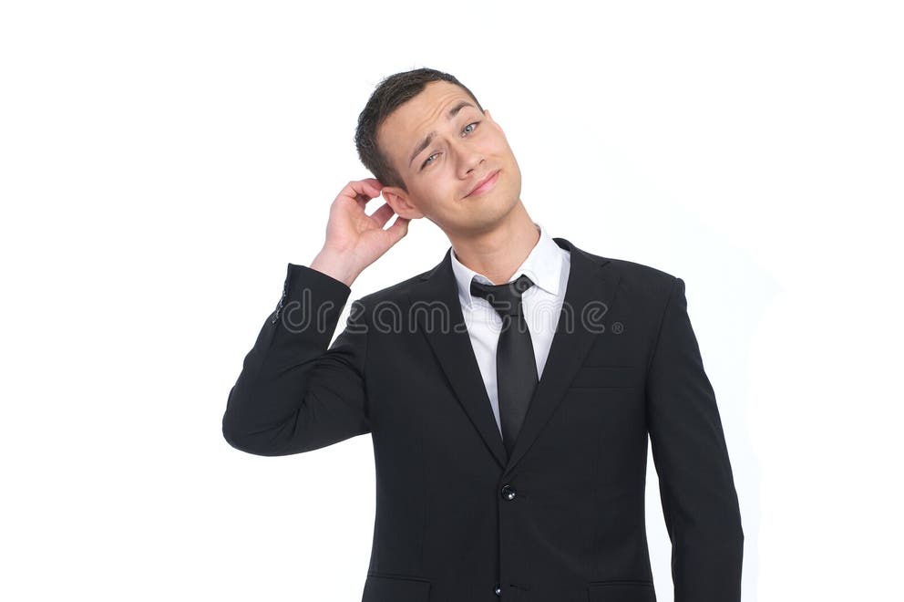 Businessman Scratching His Head Stock Photo - Image of model, caucasian ...