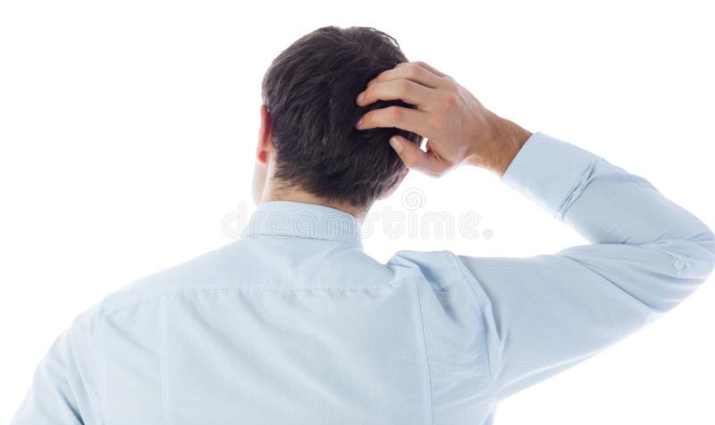 Man Scratching his Head stock image. Image of nucha, neck - 30613801