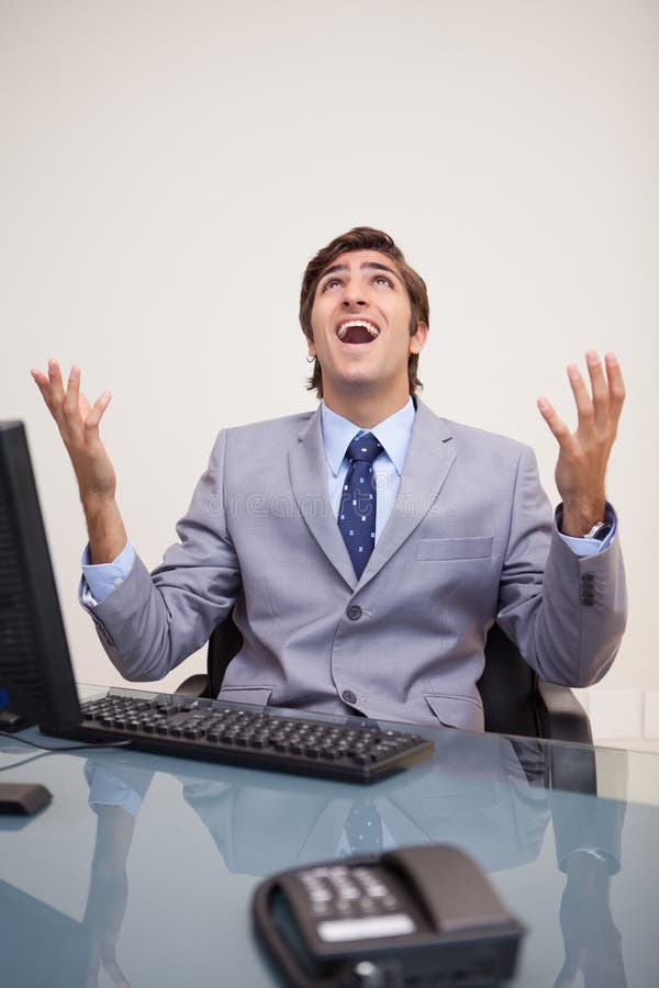 Businessman Screaming Out Loud Stock Photo - Image of 2024, career ...