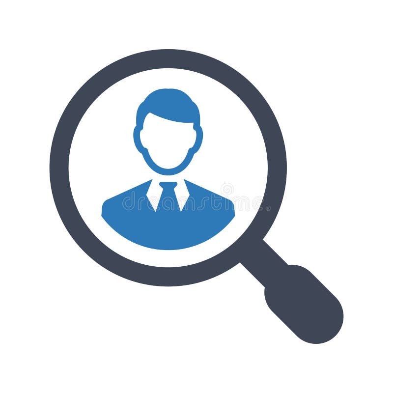 Businessman Search Icon. Find Employee Stock Vector - Illustration of ...