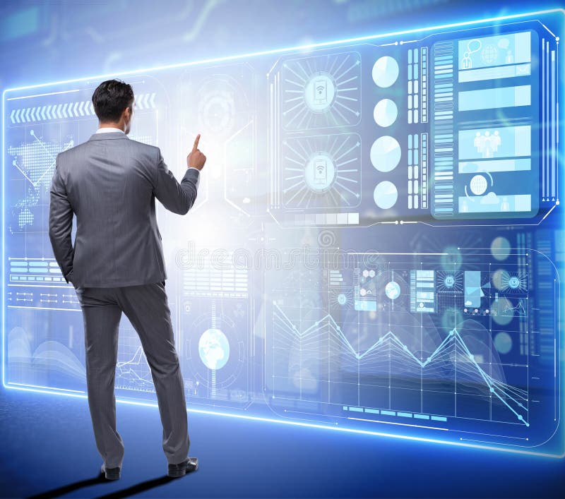 Businessman Searching for Big Data Stock Photo - Image of behavior ...