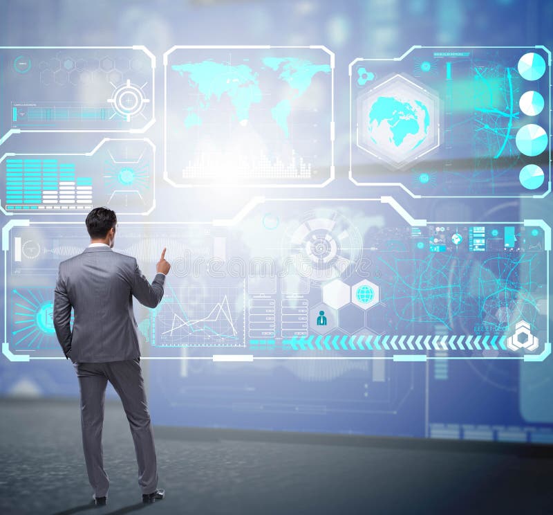 Businessman Searching for Big Data Stock Image - Image of hacker ...