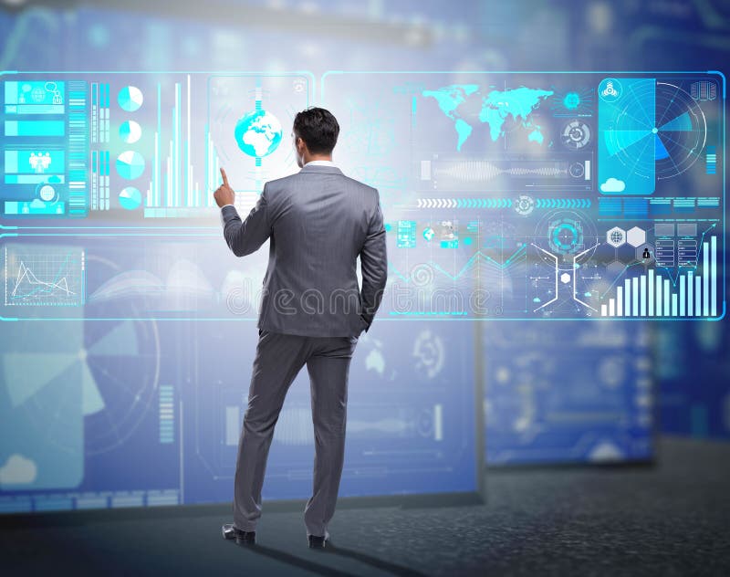 Businessman Searching for Big Data Stock Photo - Image of curation ...