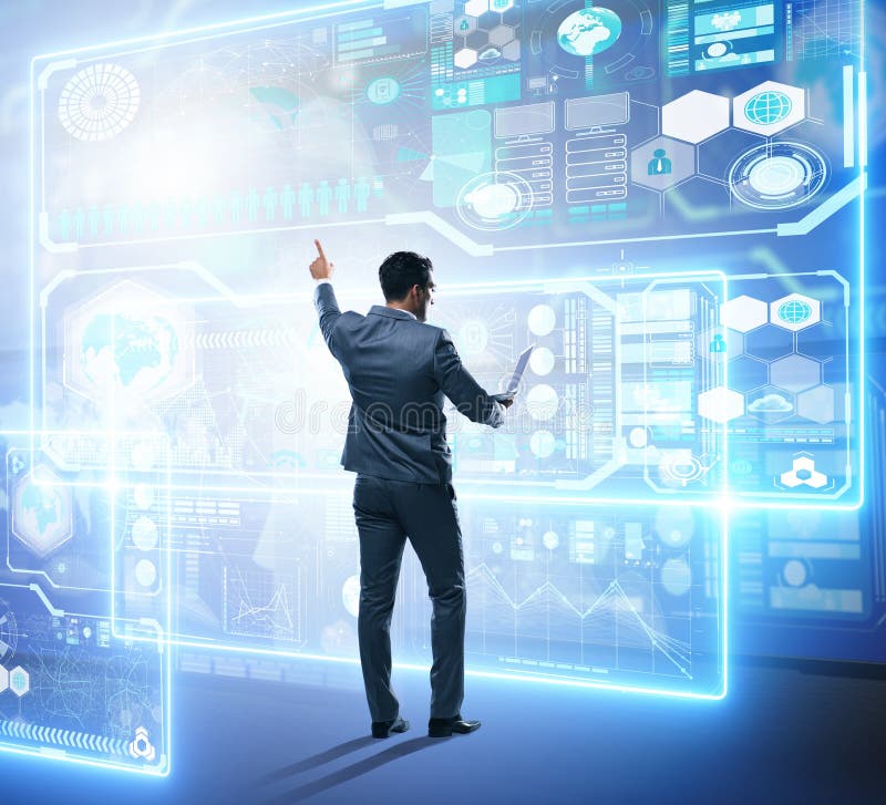 Businessman Searching for Big Data Stock Photo - Image of searching ...