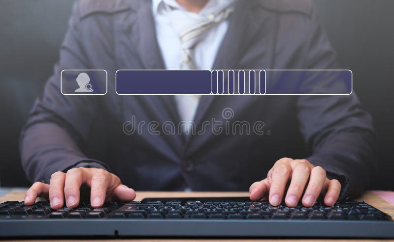 Businessman Searching Browsing Internet Data Information Virtual ...