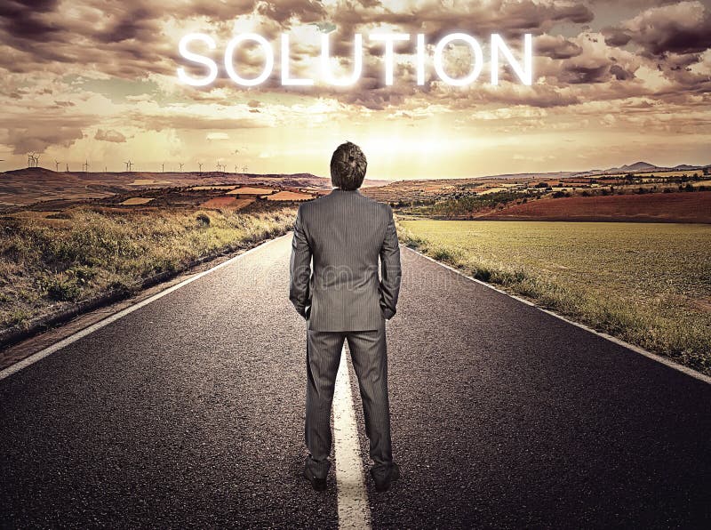 Businessman Searching for Solution Stock Photo - Image of career, goal ...