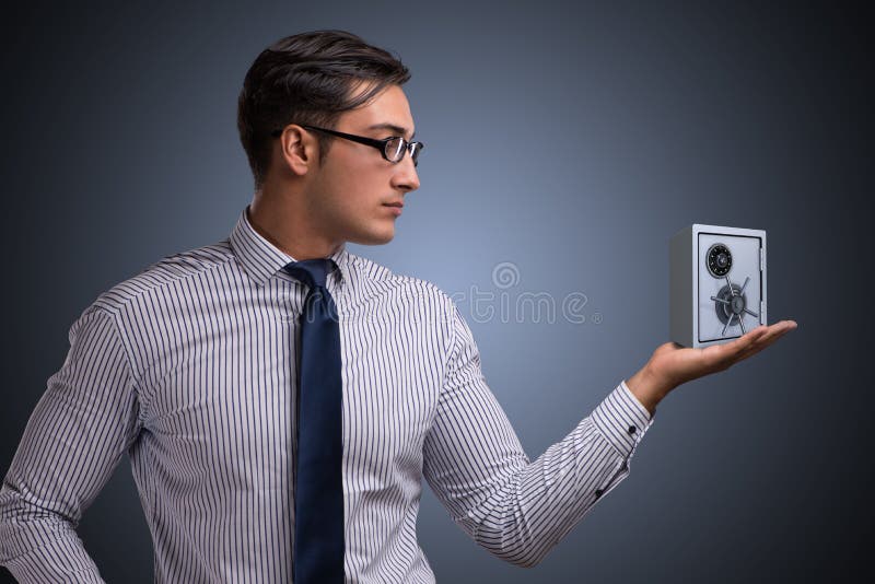 The Businessman in Security Concept with Safe Stock Photo - Image of ...
