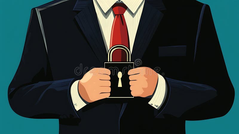 Businessman Security Protection Privacy Safety Data Lock Secure ...