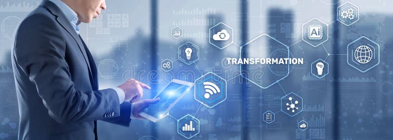 Businessman Selecting Transformation. Background for Presentations ...