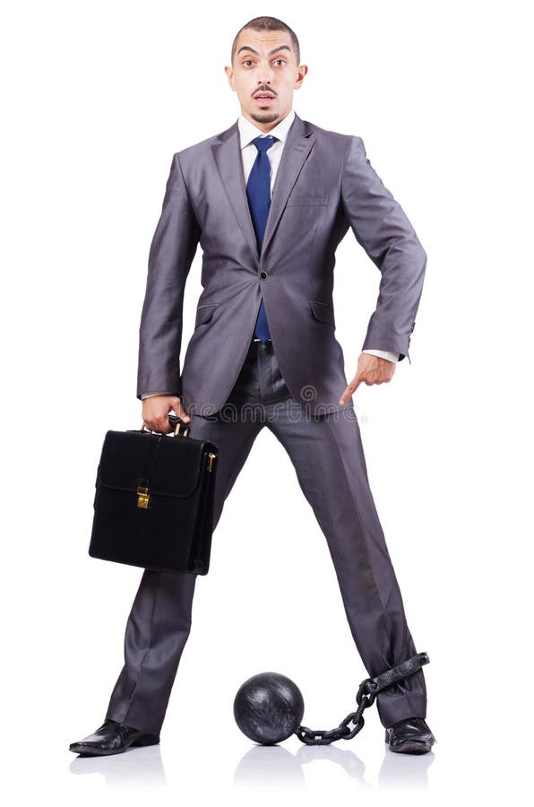 Businessman with shackles stock photo. Image of gangster - 30095376