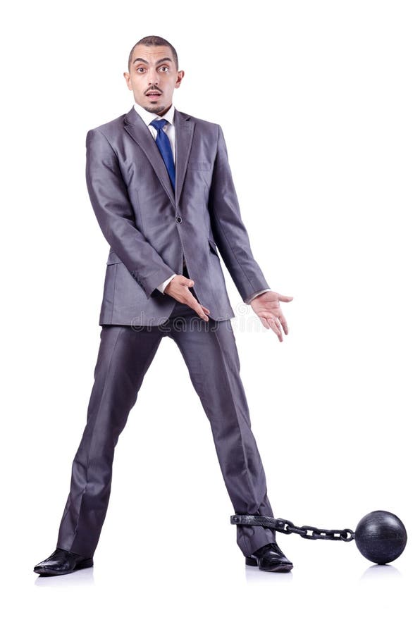 Businessman with Shackles on His Hands Stock Photo - Image of defense ...