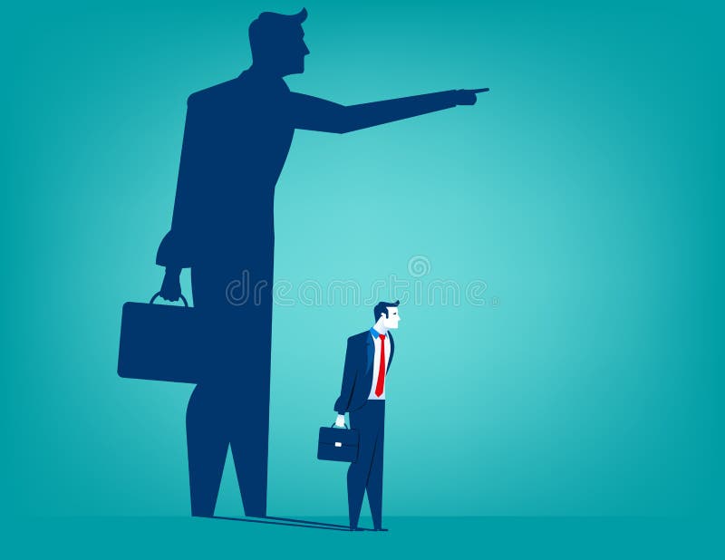 Businessman Shadow Pointing with Him Stock Vector - Illustration of ...