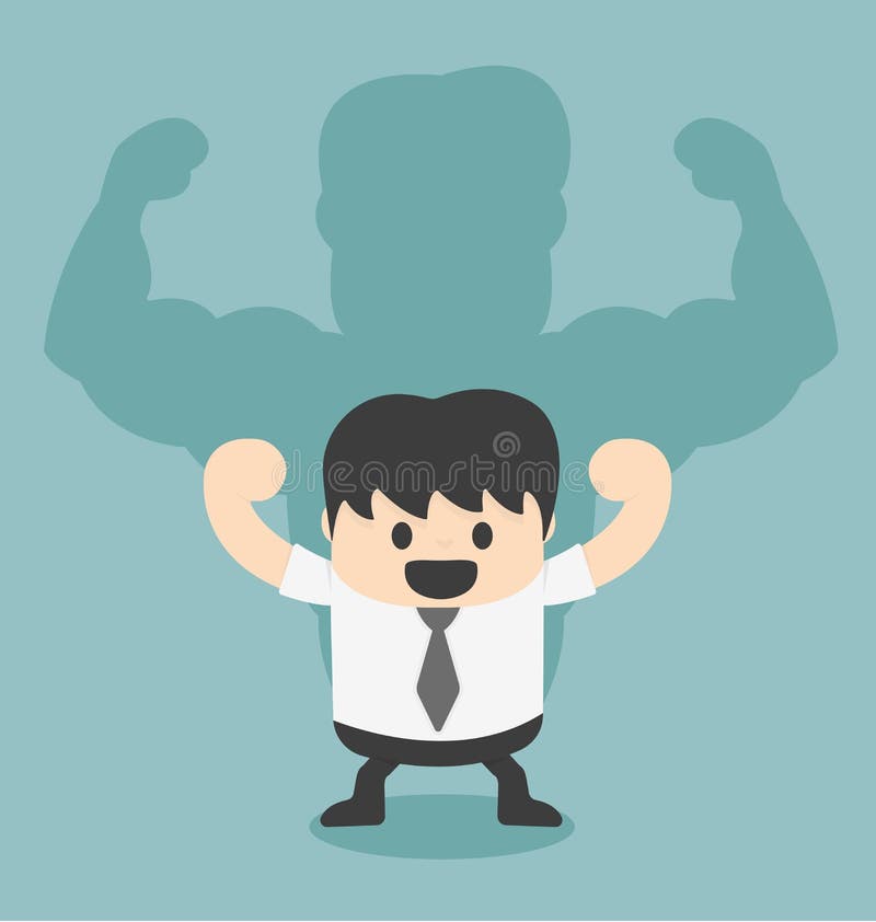 Businessman Shadow is Strong Stock Vector - Illustration of person ...